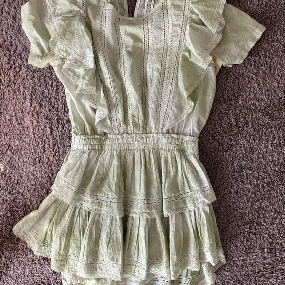 LoveShackFancy | Dresses | Loveshackfancy Natasha Green Mini Dress ...